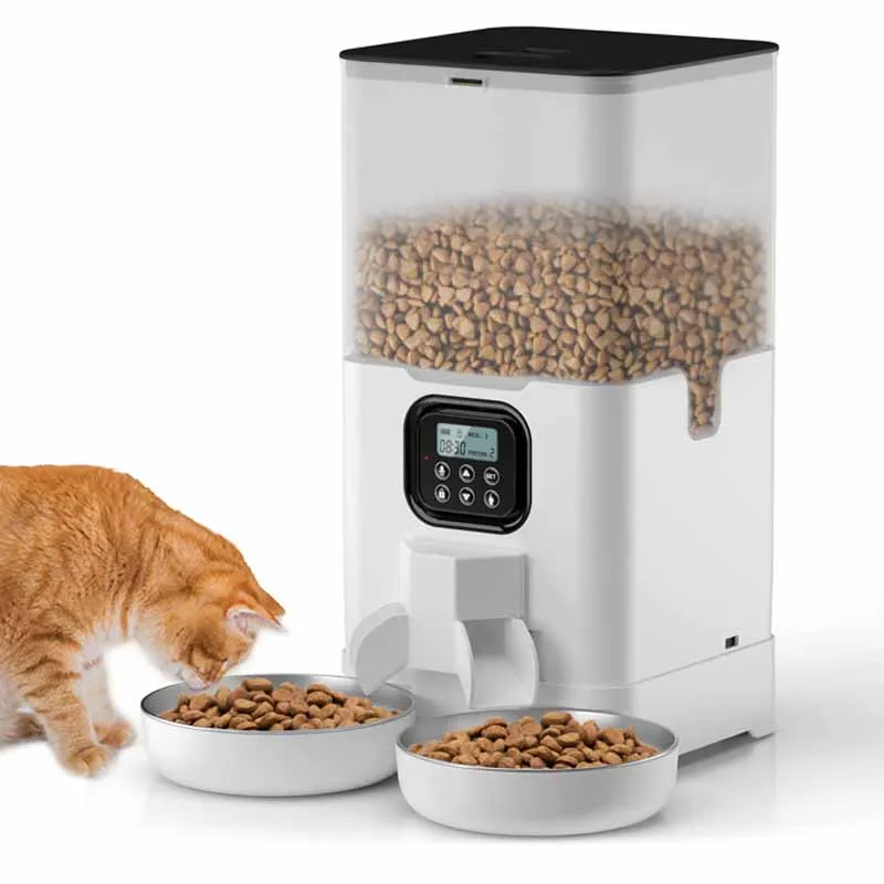 Pet-Cat-Feeders-Large-Capacity-Automatic-Feeder-6L-Double-Auto-Cat-Food ...