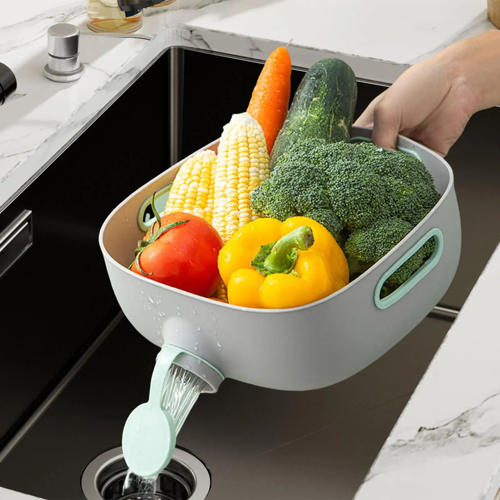 Colander-Strainer-Washing-Bowl-and-Handle-Multipurpose-Fruit-Vegetables-Drain-Basket-for-Rice ...