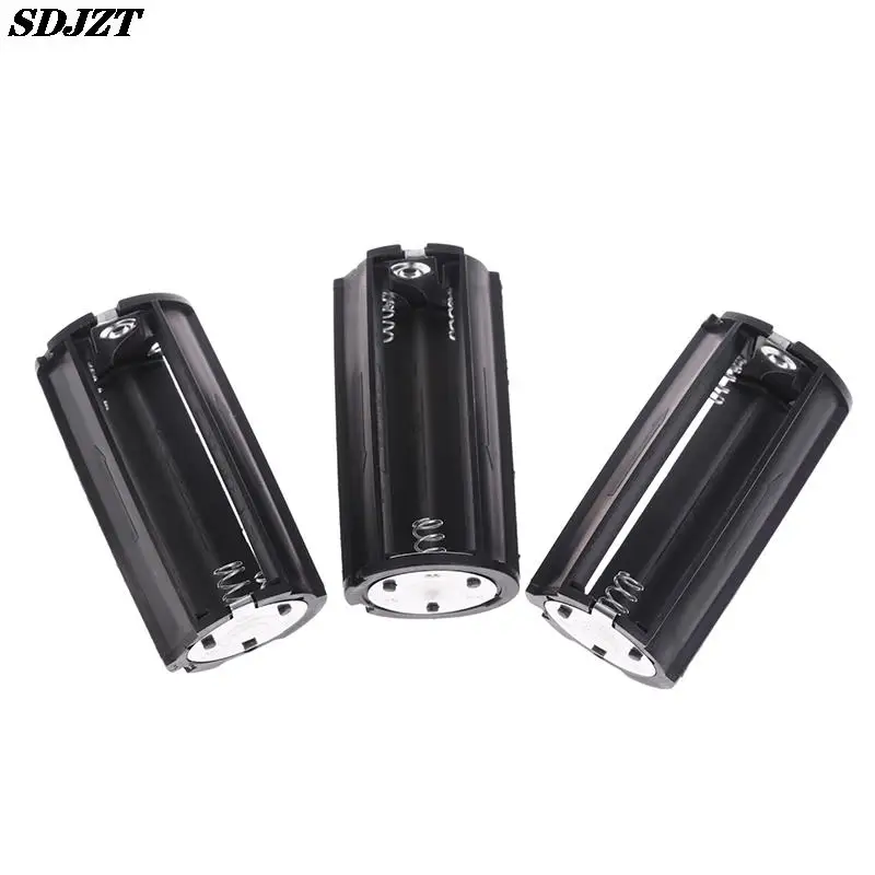Black-Cylindrical-Battery-Adapter-Case-3x-AA-to-D-Size-Battery-Holder ...