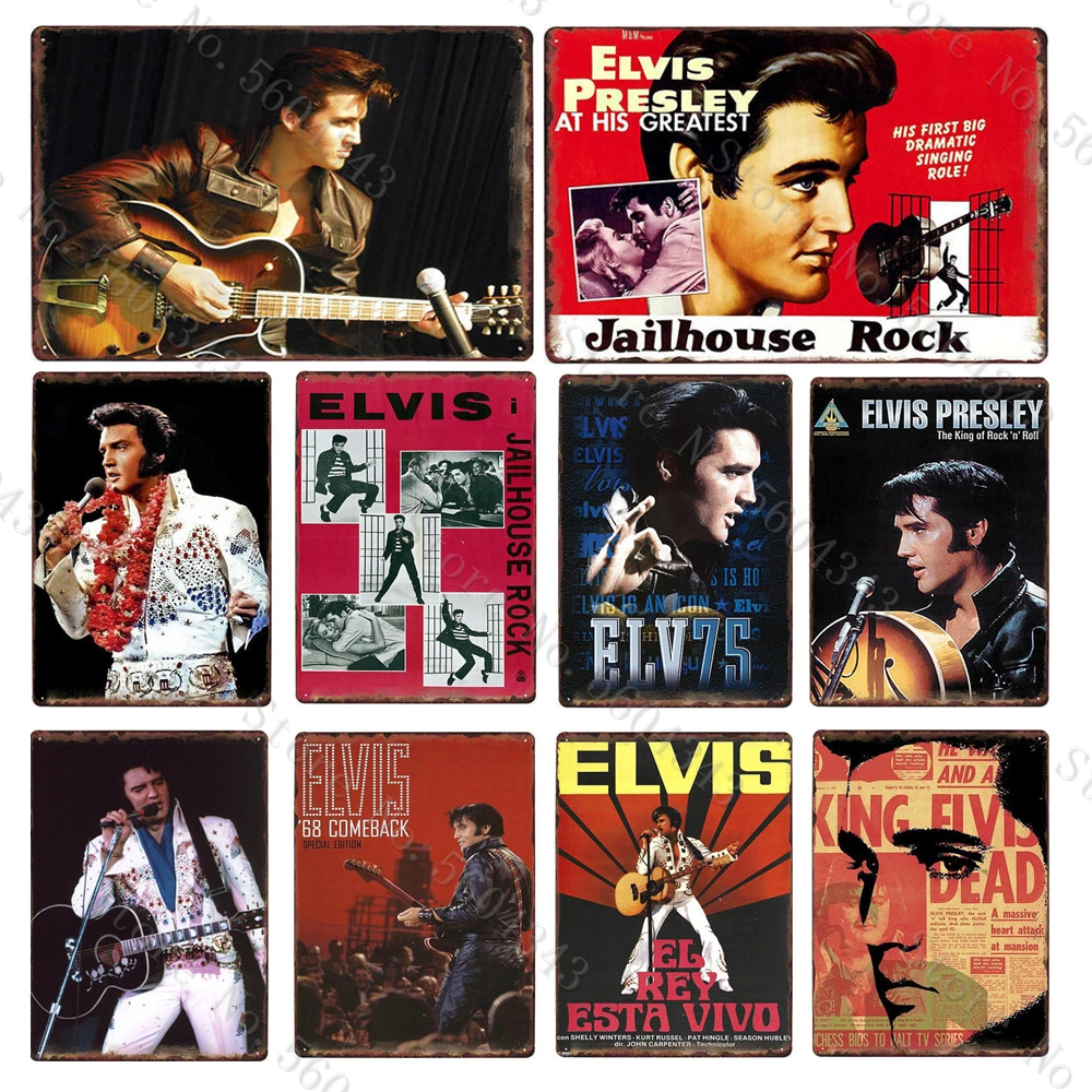 Elvis Vintage Tin Teken Posters Retro Woondecoratie Pop Zanger Metalen ...