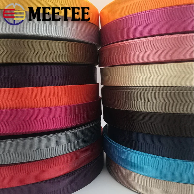 Meetee 8Meters 25mm High Quality Nylon Webbing Band Herringbone Pattern ...