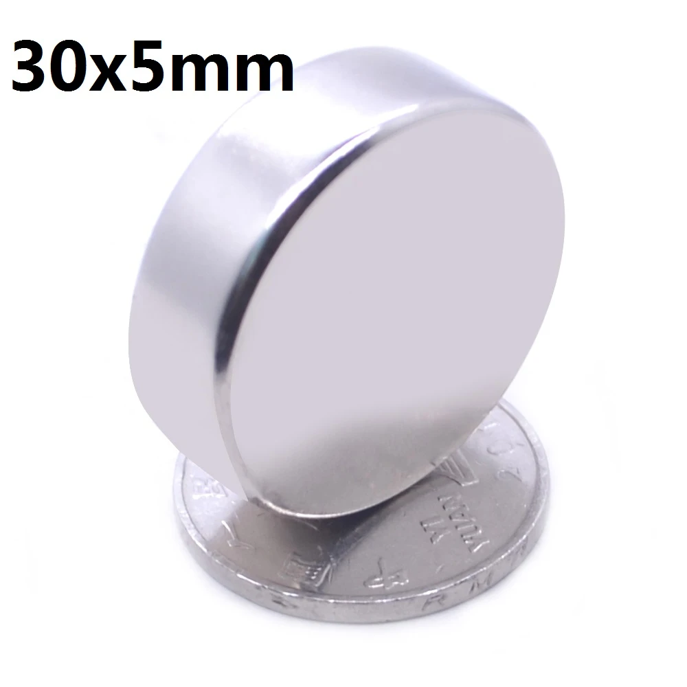 1-100 Pcs 30x5 Neodymium Magnet 30mm x 5mm N35 NdFeB Round Super ...