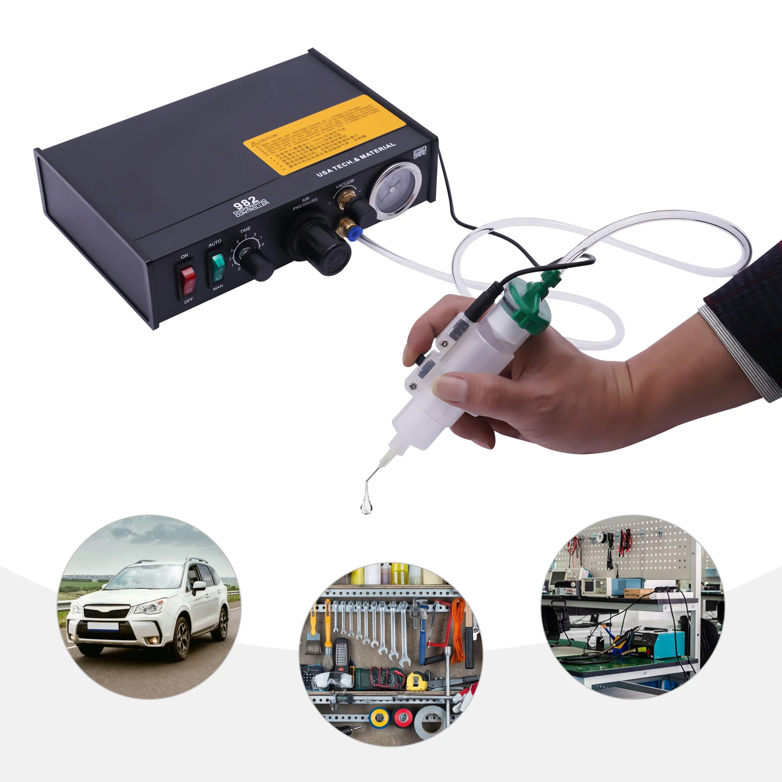 220V 982 Semi-Automatic Glue Dispenser Machine for Yellow Glue Solder ...