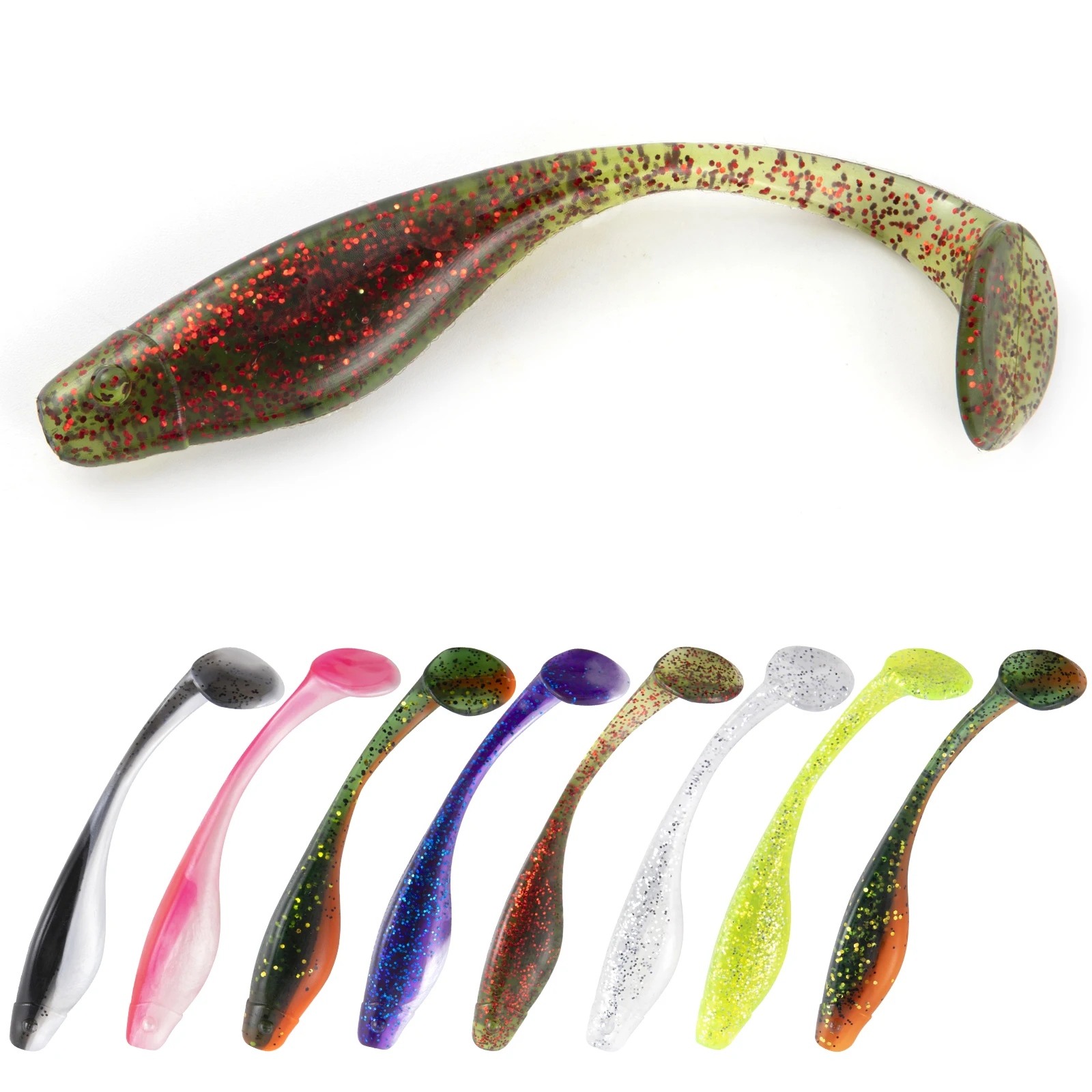 Dr-Fish-10pcs-Fishing-Soft-Plastic-Lures-Paddle-Tail-Shad-Swimbaits ...