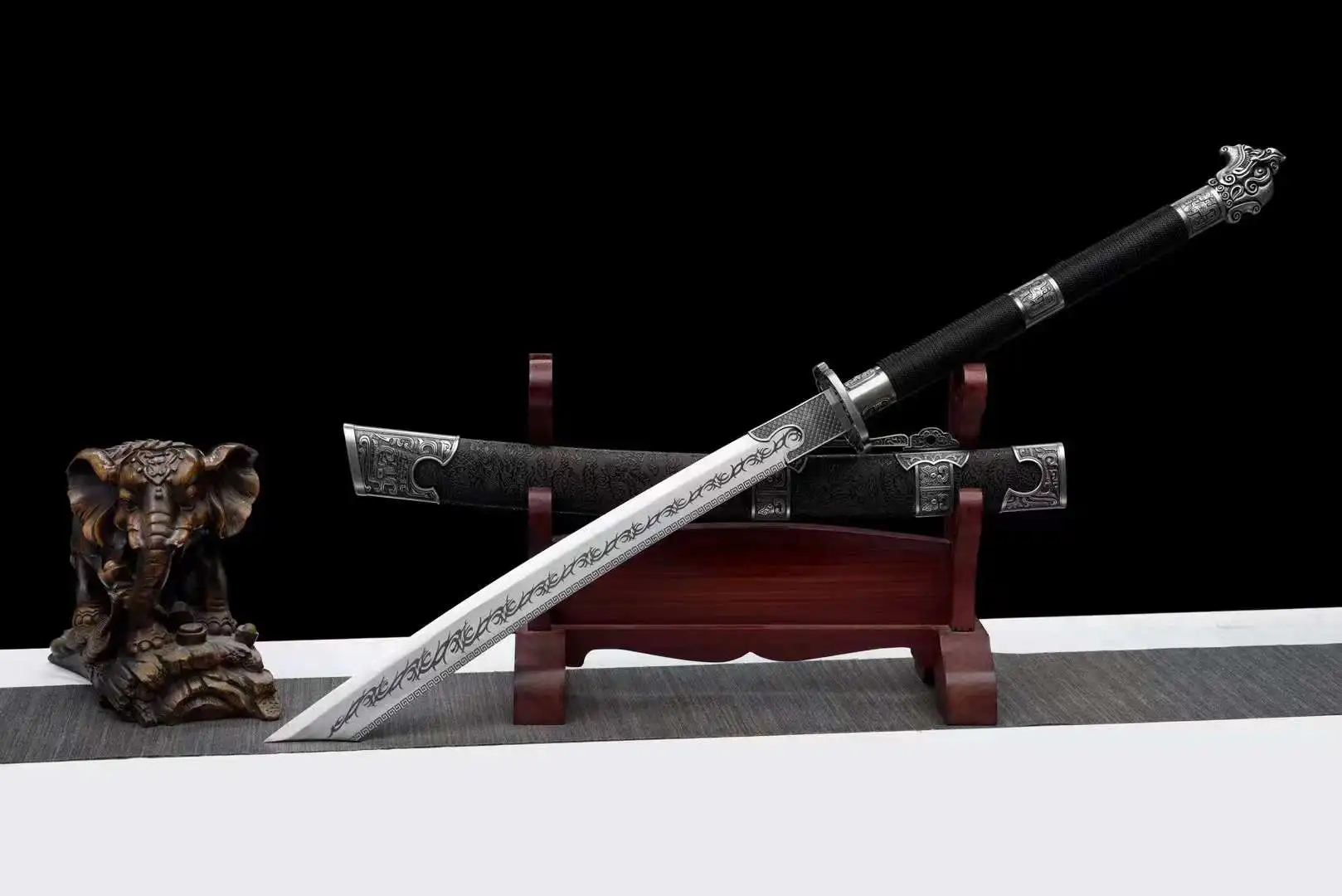 Chinese-Qing-Slashing-horse-Battle-Sword-Broadsword-Real-Handmade-High ...