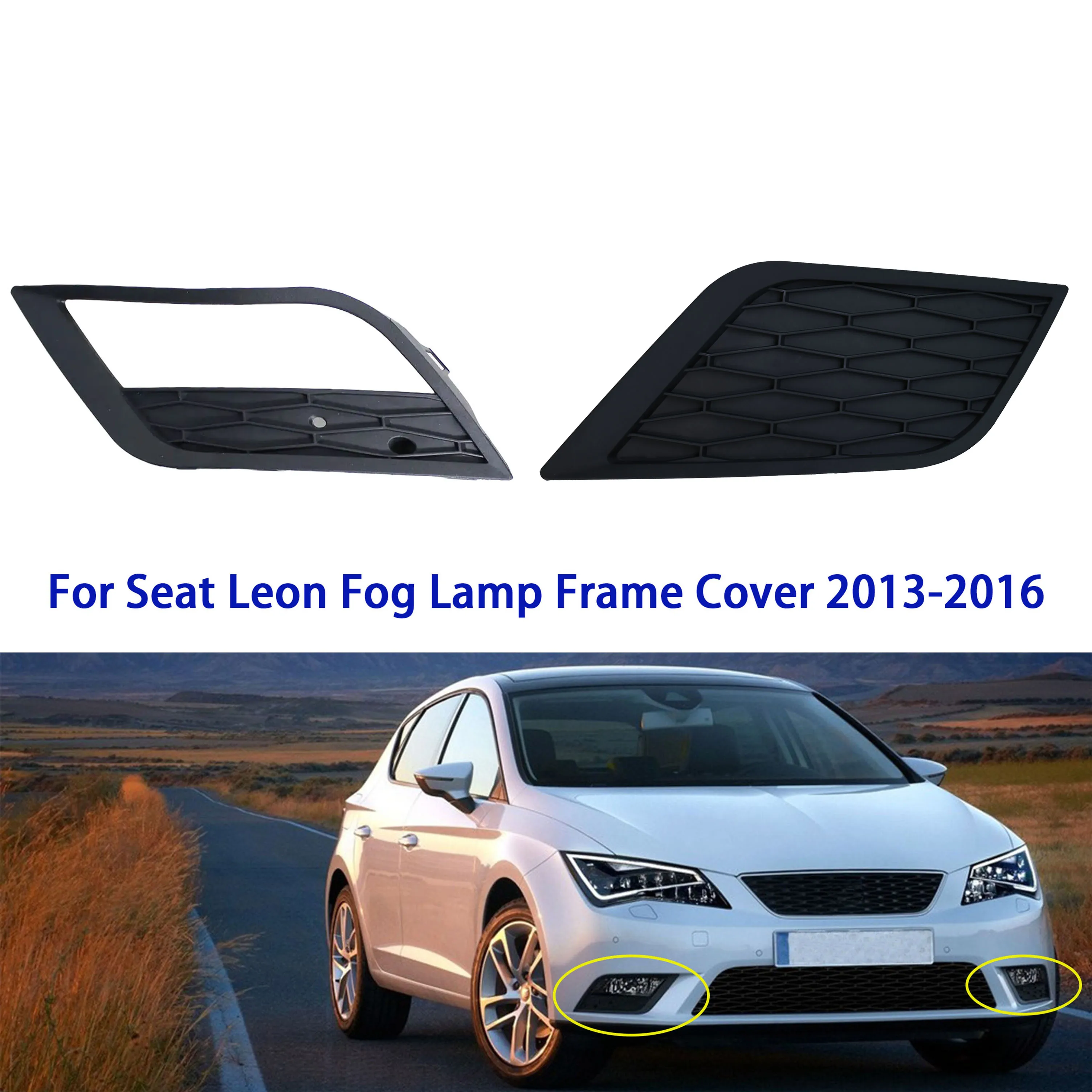 For Seat Leon 2013 2014 2015 2016 Front Bumper Fog Lamp Cover Frame ...