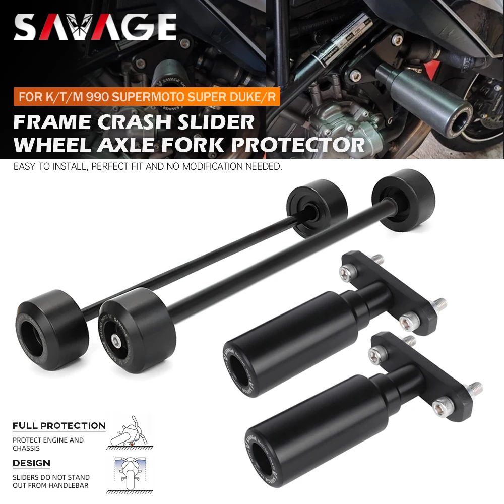 Frame Sliders Front Rear Wheel Axle Fork Crash Slider For 990 Supermoto ...