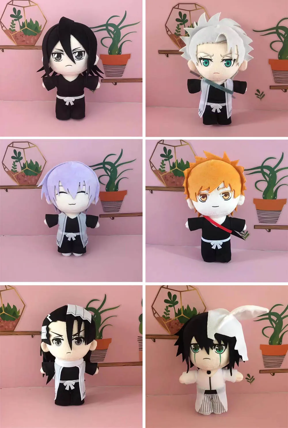 10/Lot BLEACH Kuchiki Byakuya Ulquiorra Cifer Kurosaki Ichigo 20CM ...