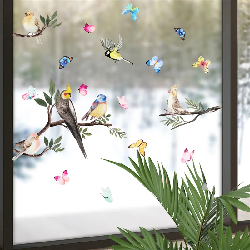 Bird-Stickers-for-Window-Clings-Butterfly-Decals-Glass-Wall-Sticker ...