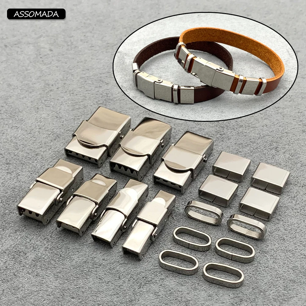 5/10pcs Stainless Steel Clasp For Leather Silicone Bracelet Crimp Jaw ...