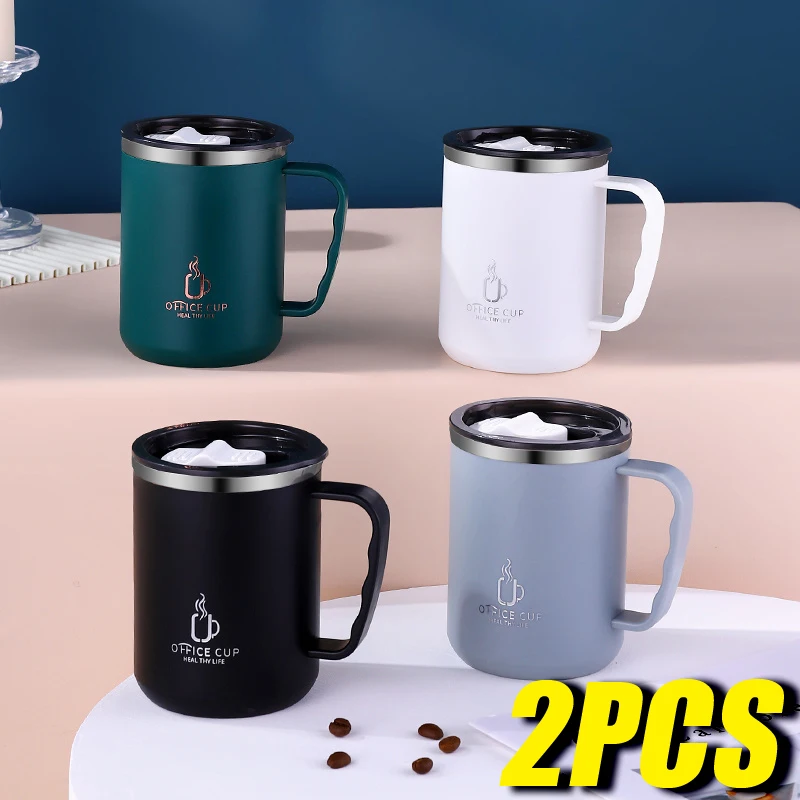 Taza-de-caf-de-acero-inoxidable-304-con-tapa-vaso-de-caf-aislado-de ...