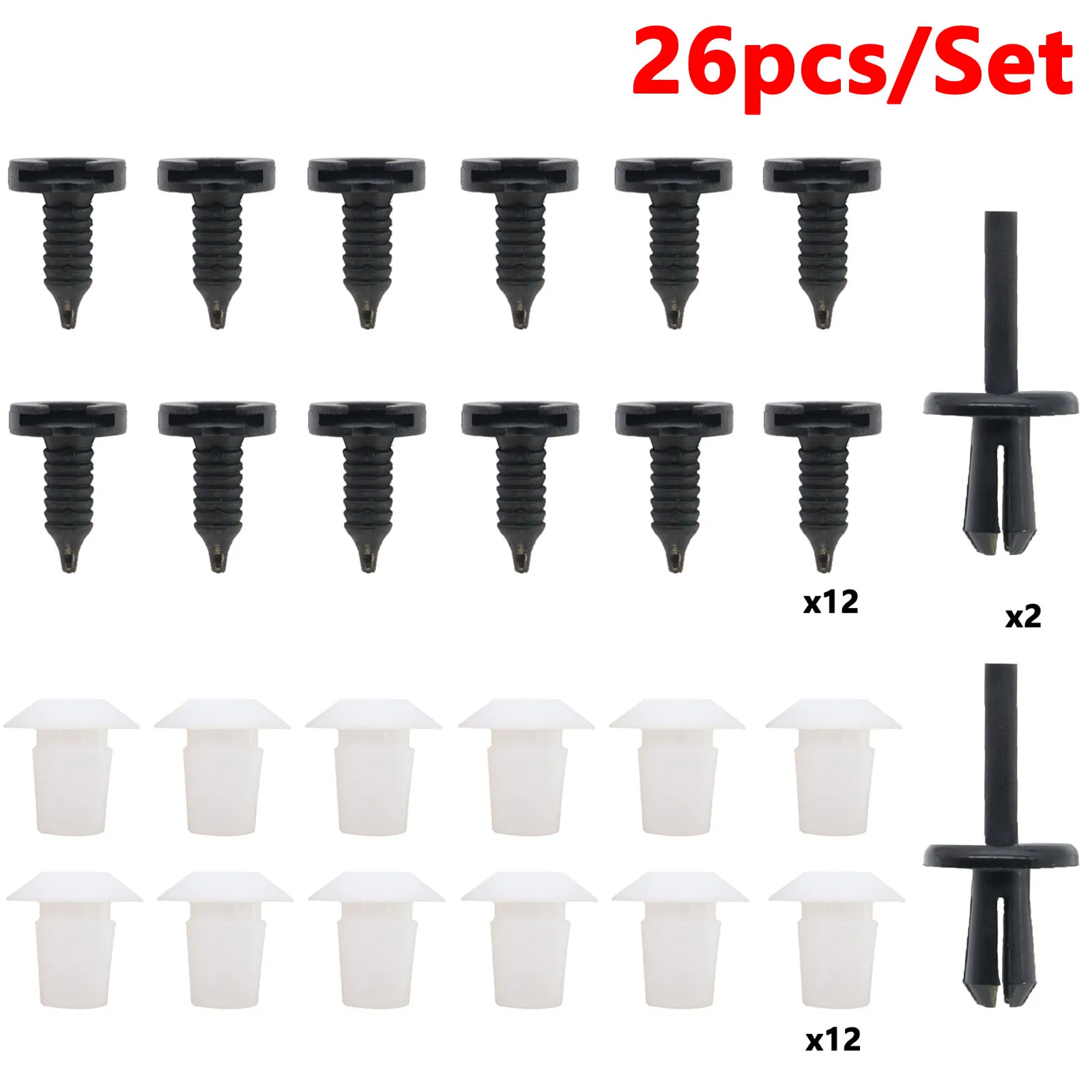 26Pcs Door Trim Panel Clips Interior Fasteners Grommets Retainer Screw ...