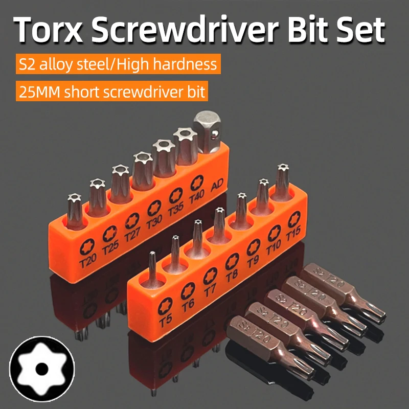 Torx-Screwdriver-Bit-Set-Tamper-Proof-Security-Drill-Bits-25mm-Long ...