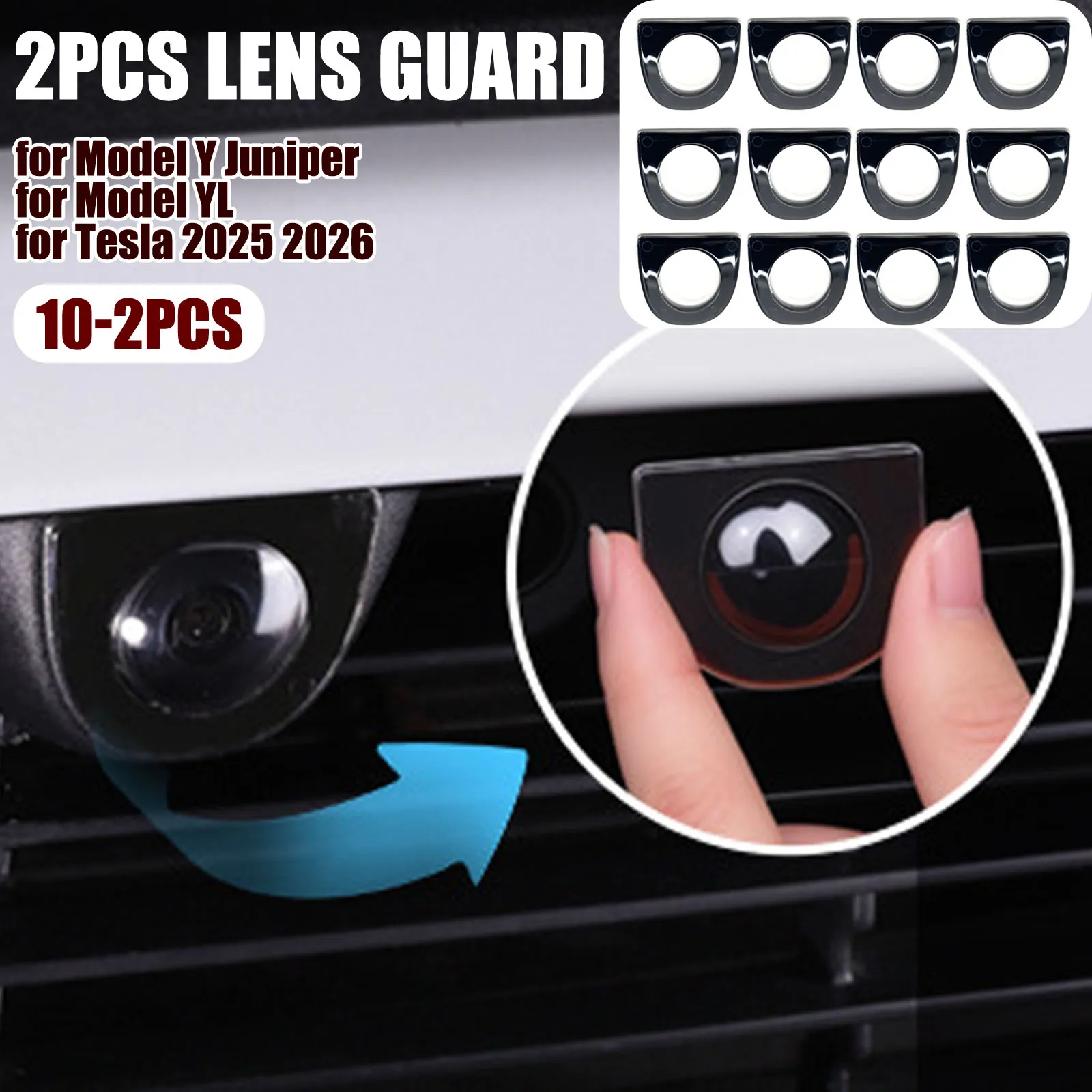 10-2PCS Car Camera Lens for Tesla 2025 2026 Anti-stain House Camera ...