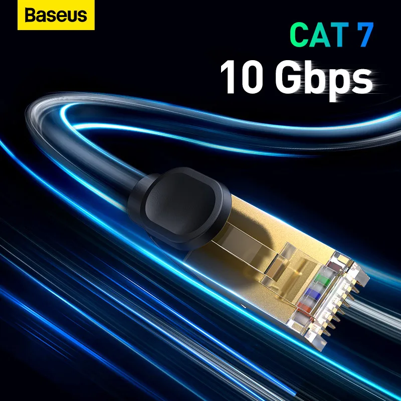 Baseus 이더넷 케이블, 노트북 PS 5 용 라우터 모뎀 인터넷 네트워크용, Cat 7 Lan 케이블, 10Gbps 라운드 RJ45 0.5 5M| | - AliExpress