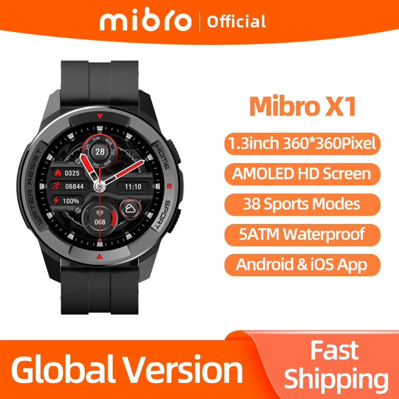 Mibro X1 Smart Watch AMOLED tela HD Freqüência Cardíaca Oxigênio Sangue ...