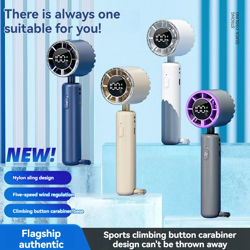 5-speed-refrigeration-handheld-fan-digital-display-outdoor-high-speed ...