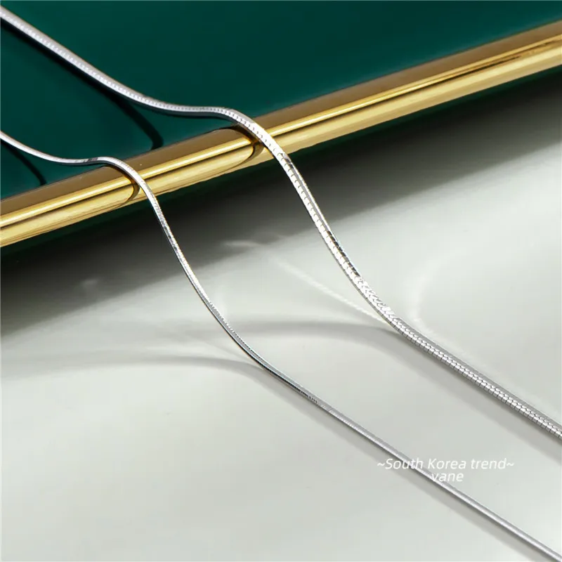 Cadena de serpiente de plata de ley 925 auténtica para mujer, collar de ...