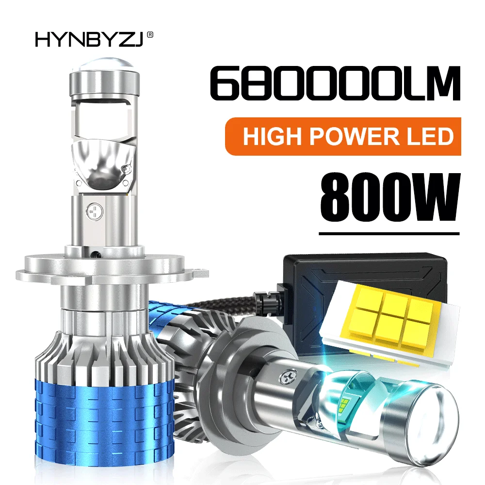 HYNBYZJ-lente-de-proyector-LED-para-coche-y-motocicleta-Bombilla-Canbus-para-faro-delantero-H4 ...