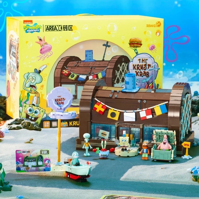 Spongebob-Building-Blocks-Cartoon-Crab-King-Restaurant-Model-ornamenti ...