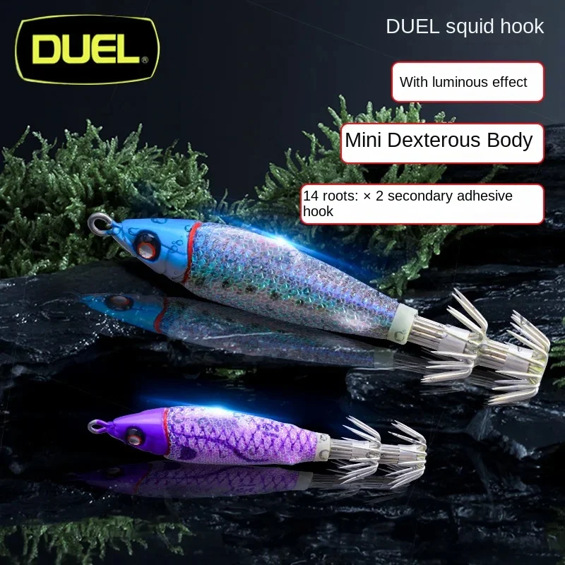 DUEL-45G-56G-Squid-EGI-JIGS-Hook-Bait-Sea-Fishing-Rocket-Launcher-GLOW ...