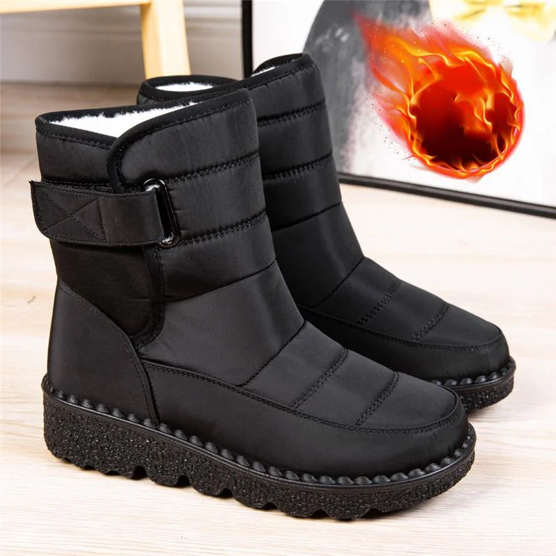 Botas de neve impermeáveis antiderrapantes para mulheres, sapatos de ...