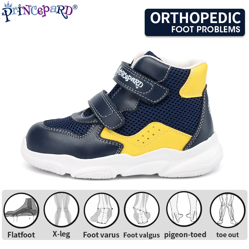 Kids-Orthotic-Sneakers-Girls-Boys-High-Top-Ankle-Suppor-Leather-Shoes ...