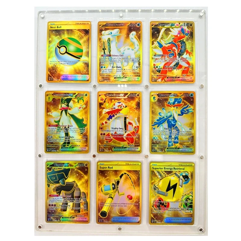 9PCS-SET-PTCG-Pokemon-English-UR-Props-Gold-Card-Refraction-Craft-DIY ...