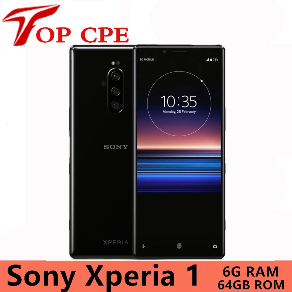Originally unlocked Sony Xperia 1 J8110 J9110 64GB ROM 6GB RAM XZ4 Snapdragon 855 6.5" SONY NFC ...