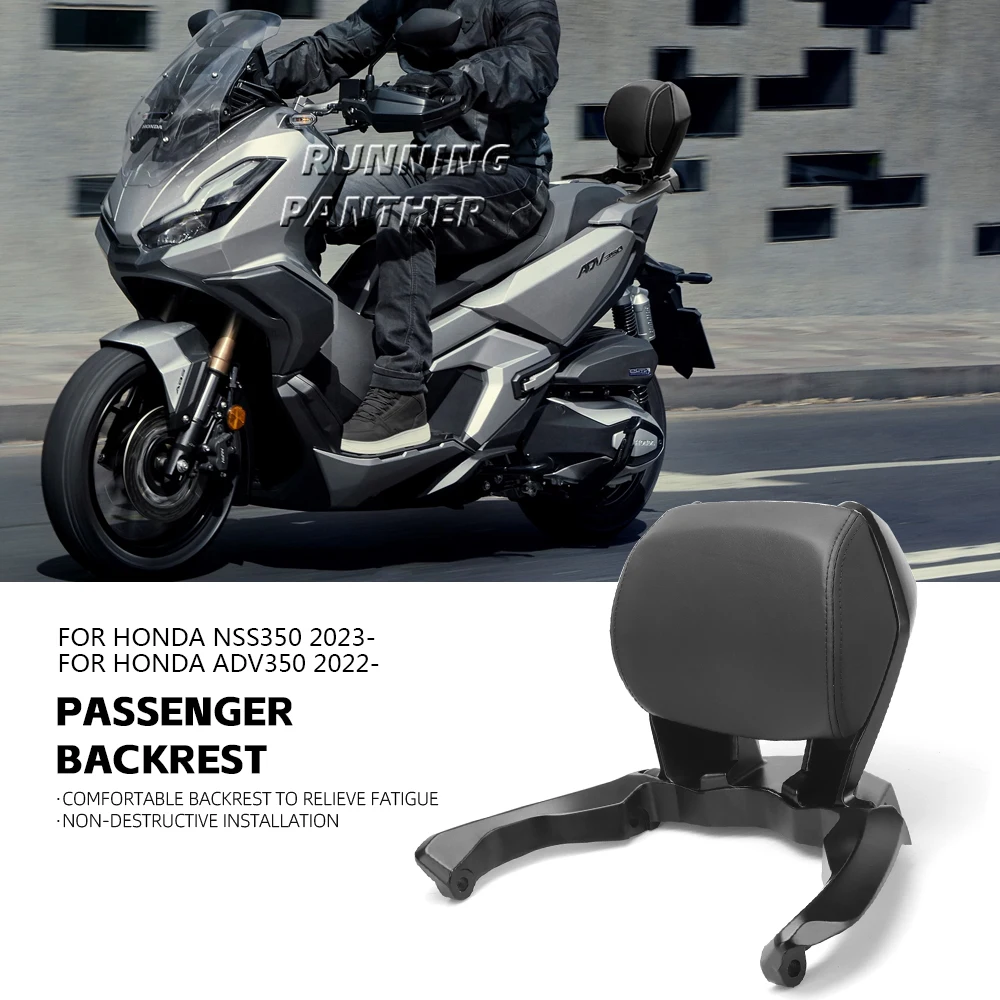 Motorcycle-Black-Rear-Passenger-Seat-Tailstock-Backrest-Back-Rest ...