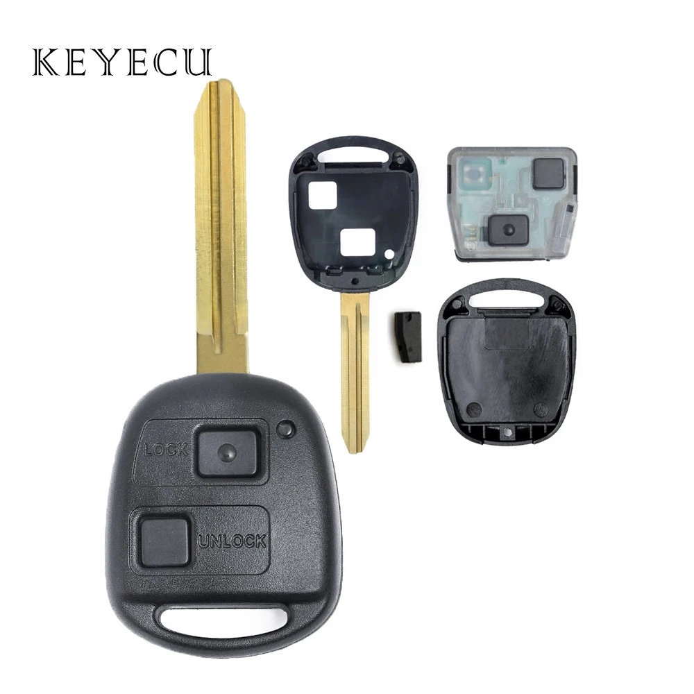 Keyecu Remote Control Car Key Fob 2 Buttons 304MHz 4D68 Chip for Toyota ...