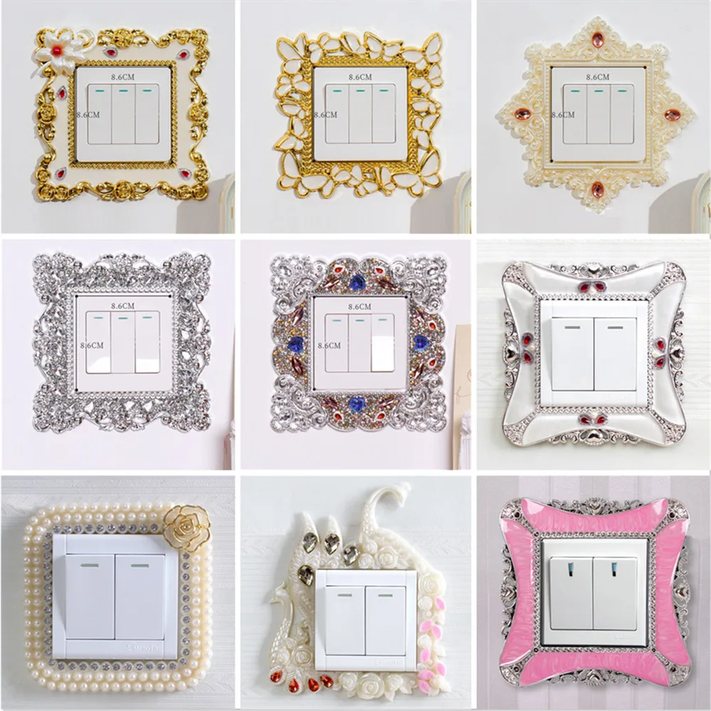 European-Socket-Wall-Decals-Double-Single-Switch-3D-Stickers-Decor ...