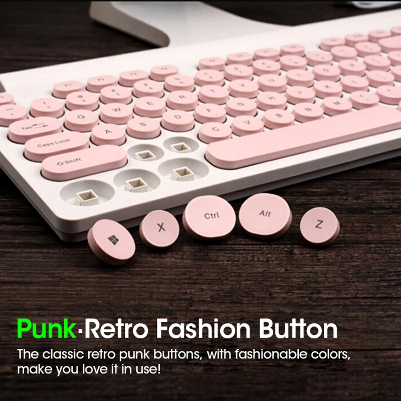 Retro Fashion Keyboard Mouse Kit Mechanical Multimedia Gamer Keyboards ...