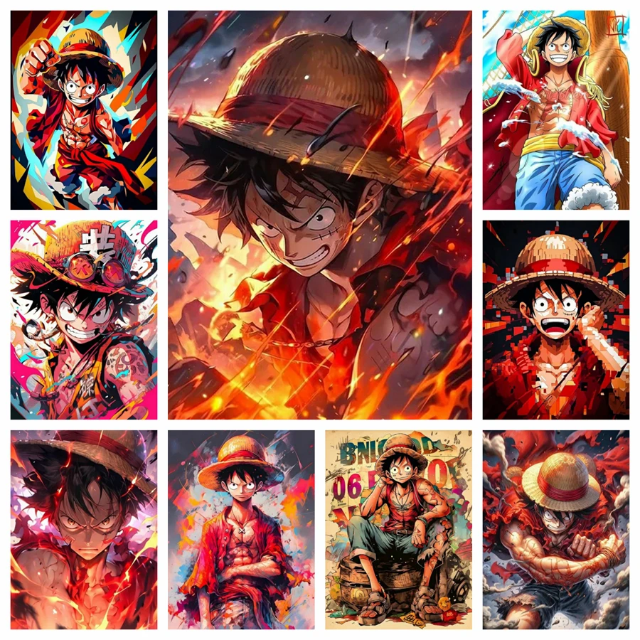 One-Piece-5D-DIY-Diamond-Painting-Cross-Stitch-Munch-D-Luffy-Japan ...