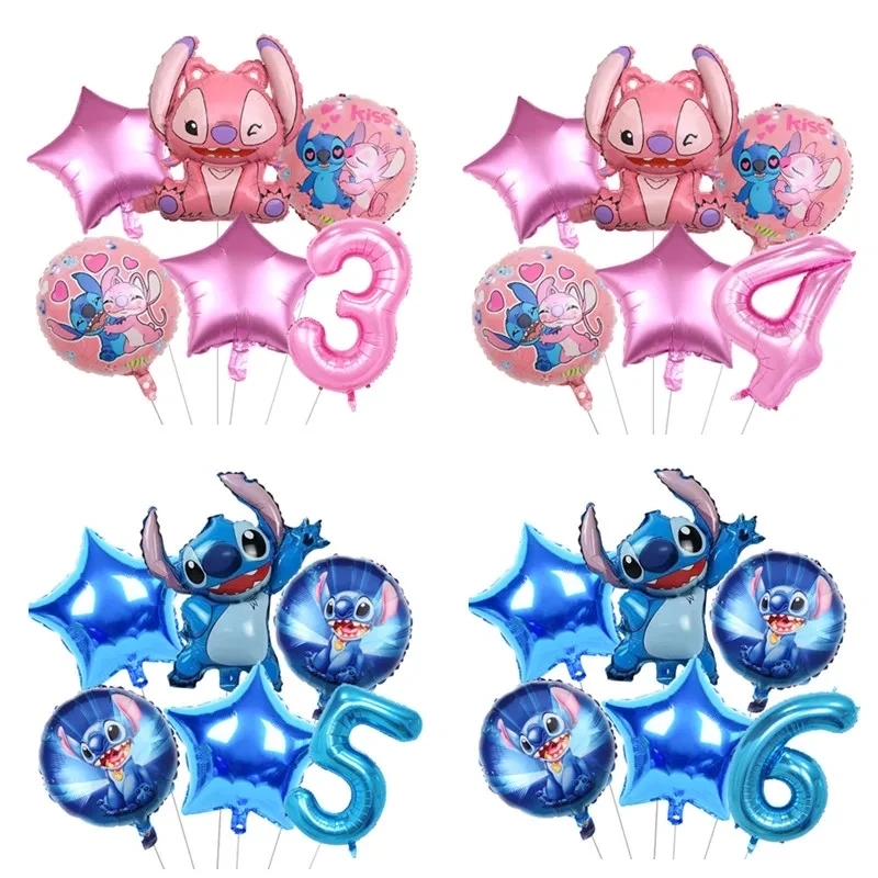 Cartoon-Lilo-Stitch-Foil-Balloons-32inch-Dark-Blue-pink-Number-Birthday ...