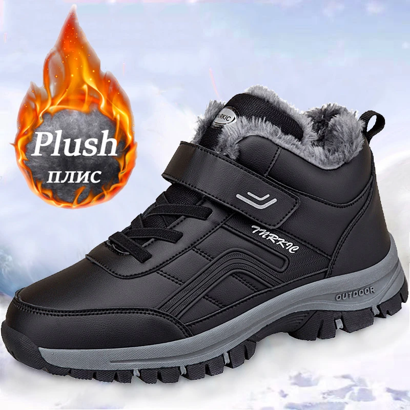 Fashion Leather Sneakers Men Outdoor Hiking Shoes Women Winter ...