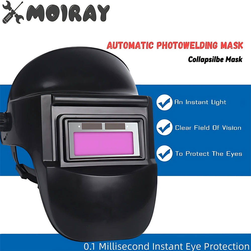 Welding Helmet Welder Mask Chameleon Large View True Color Solar Power ...