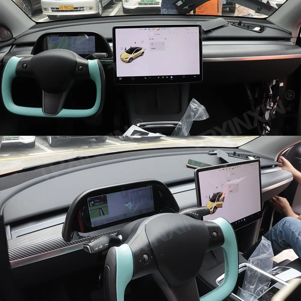 테슬라 모델 3 Y용 디지털 클러스터 Lcd 대시 보드 안드로이드 자동차 가상 계기 대시 보드 디스플레이 Gps 네비게이션