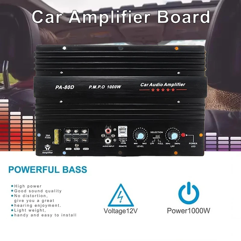 PA-80D-Universal-Car-Amplifier-Board-12V-1000W-Mono-Car-Audio-Power ...