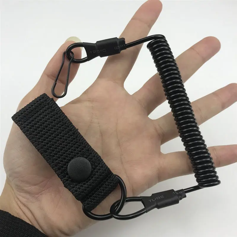 Tactical-Retractable-Spring-Elastic-Rope-Anti-lost-Elastic-Lanyard ...