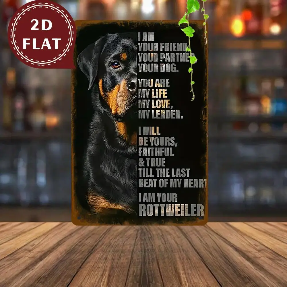Vintage Rottweiler Metal Sign - Waterproof,Dustproof Wall Art with ...