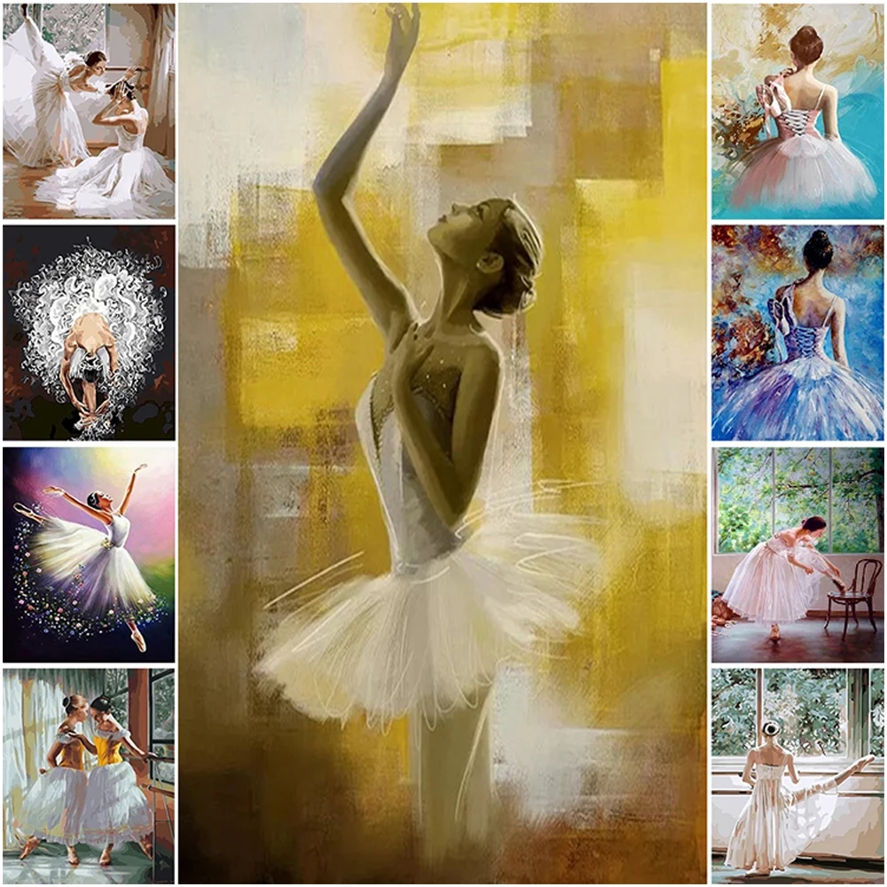 Ab-New-Diy-Diamond-Painting-Girl-Ballet-Round-5d-Diamond-Mosaic-Art ...