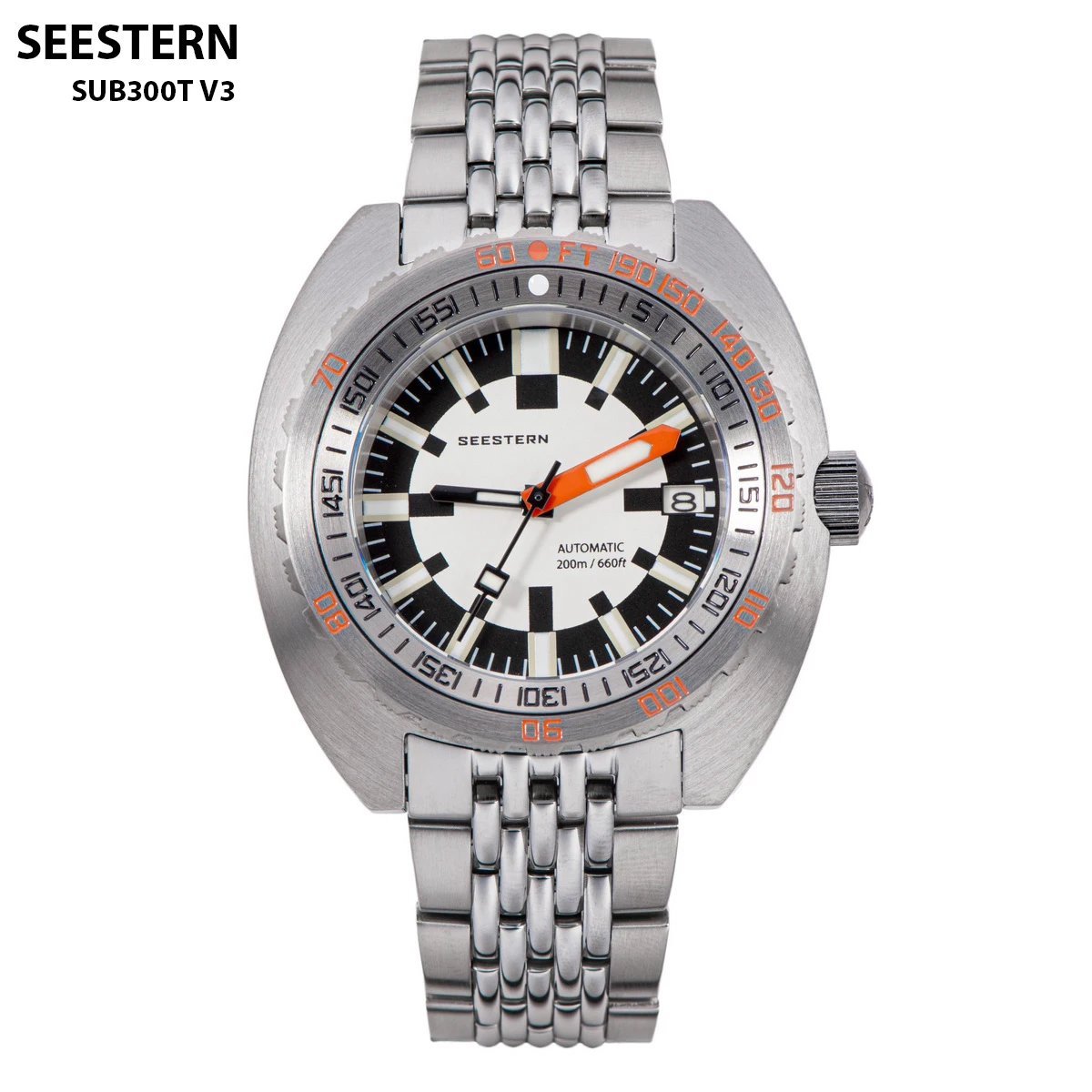 2021 SEESTERN SUB300T Luminous Diver Watch Automatic Men Date 200m Turn ...