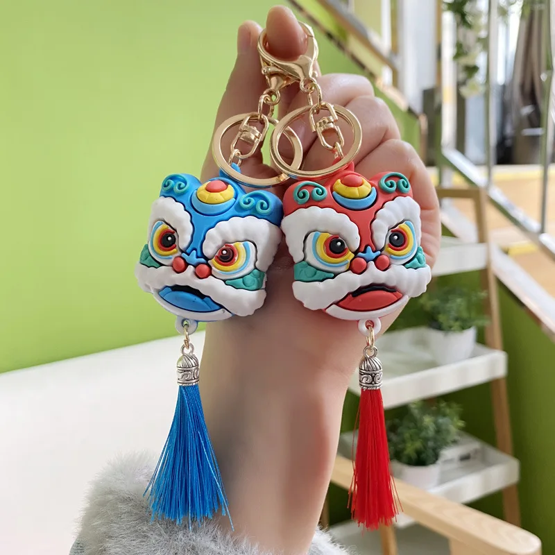 Chinese-Style-Keychain-Cute-Lion-Tiger-Key-Chain-Creative-National-Tide ...