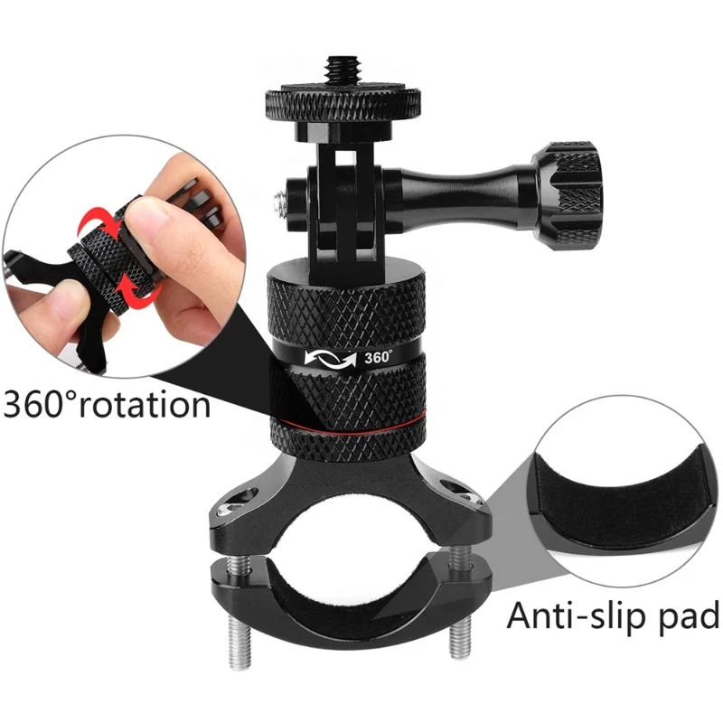 360-Degree-Rotating-Aluminum-Bicycle-Handle-Bracket-Screw-Action-Camera ...