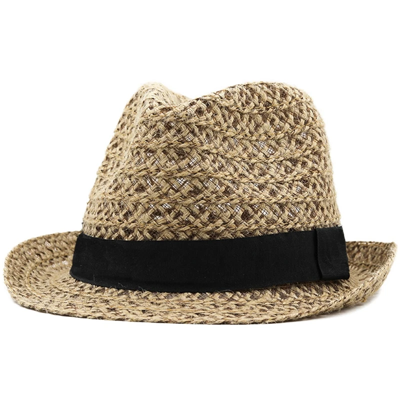 Western-Sunshade-Cap-Summer-Panama-Beach-Caps-Women-Men-Straw-Fedora ...
