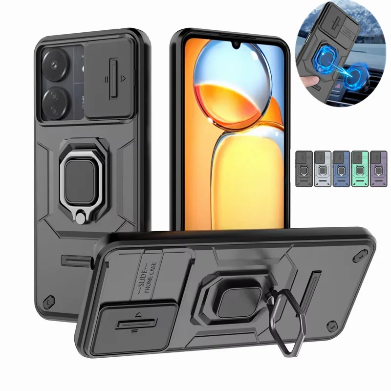For Xiaomi Redmi 13C Case Slide Camera Protect Armor Phone Case For ...