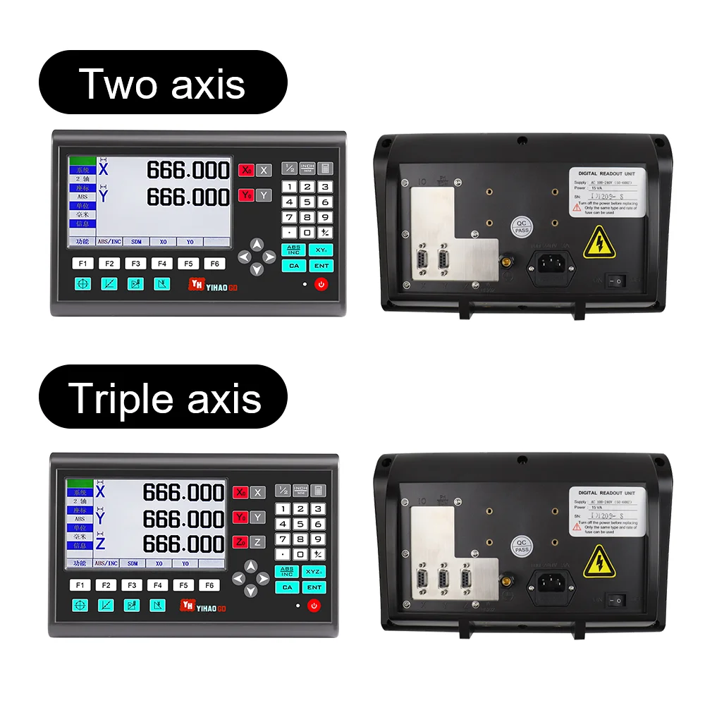 YH800 2 BIG LCD DRO Set 7 Inch Large Display Digital Readout YH800 ...