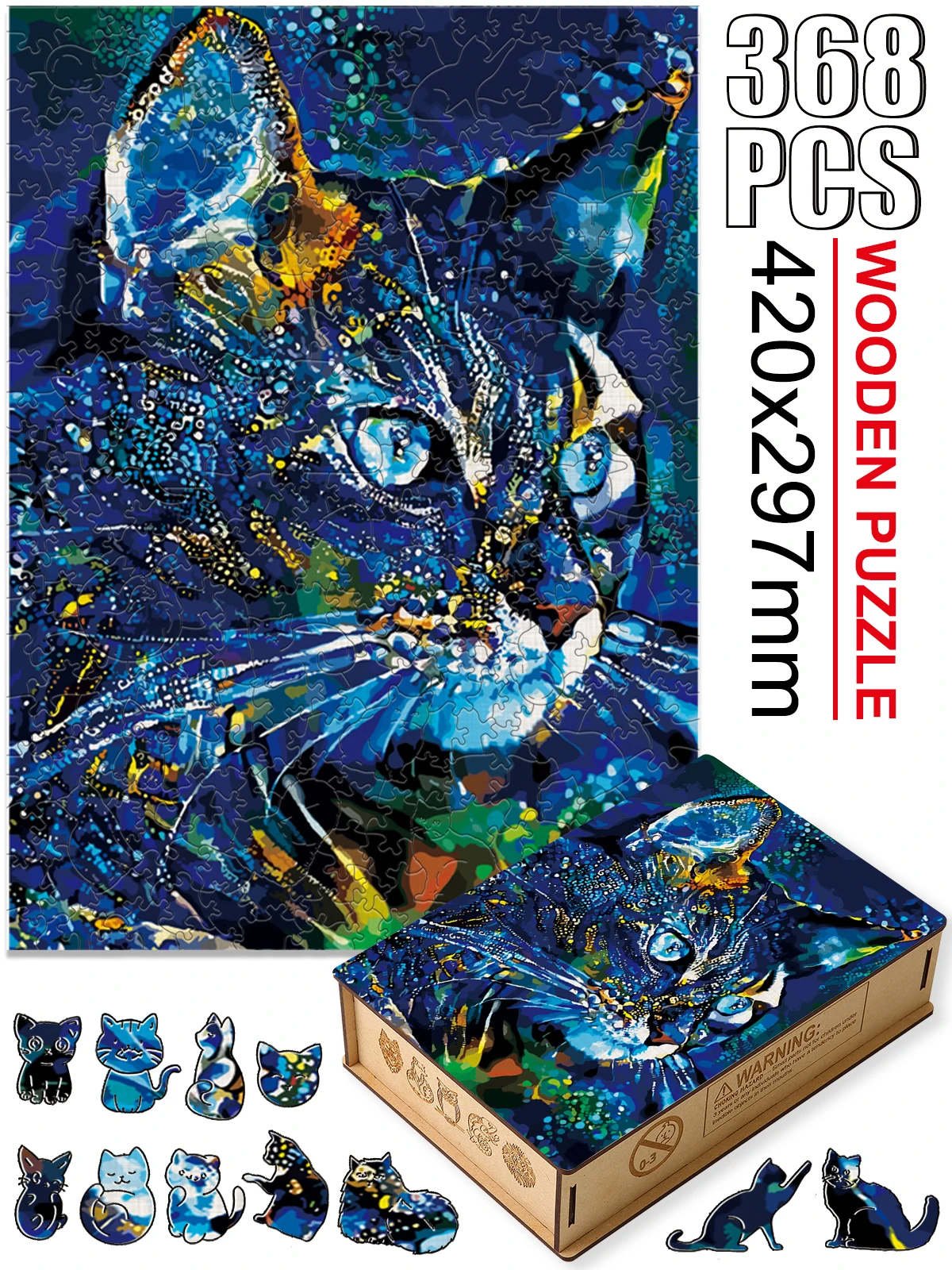 Puzzles-d-animaux-en-bois-pour-enfants-et-adultes-jeux-de-puzzle-Kitty ...