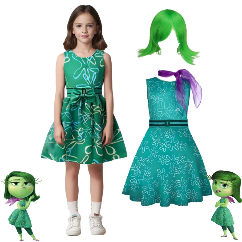 Movie-INSIDE-OUT-Disgusting-Cosplay-Costume-Girl-Wig-Scarf-Green ...